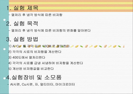 열처리 후 냉각 방식에 따른 비저항