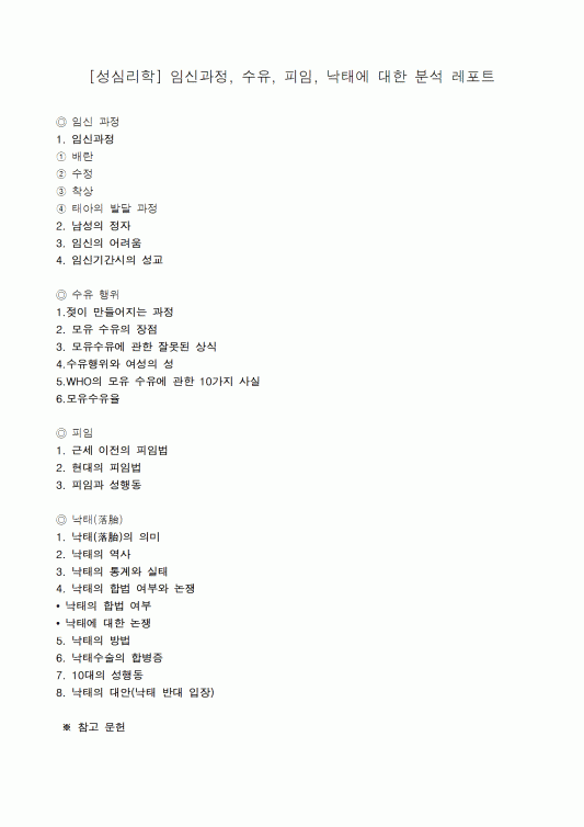 [성심리학] 임신과정, 수유, 피임, 낙태에 대한 모든 것 (2012년 추천 우수)