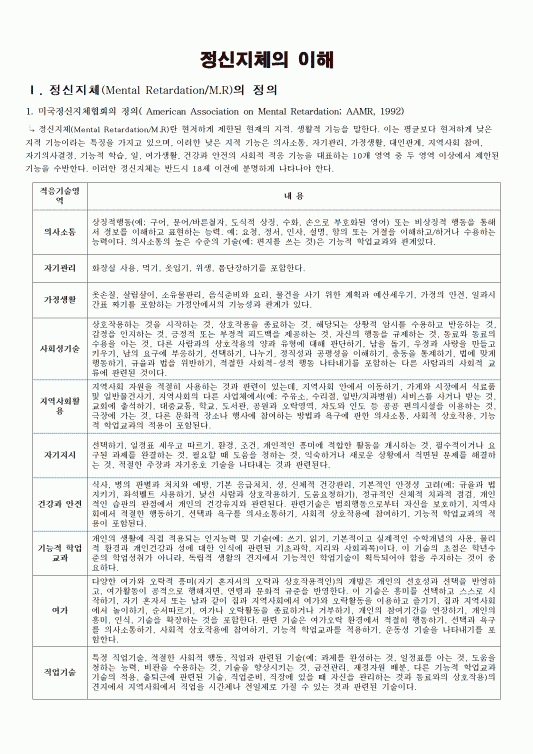 정신지체의 이해