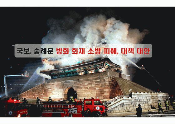 국보, 숭례문 방화 화재 소방 피해, 대책 대안