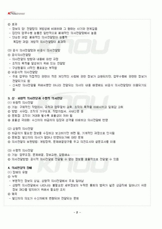 2012년 1학기 조직행태론 중간시험 핵심체크