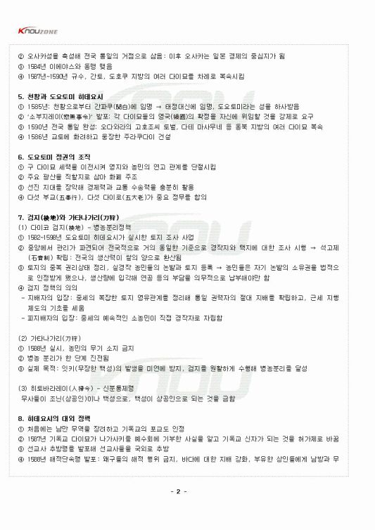 2012년 1학기 일본근세근현대사 출석대체시험 핵심체크