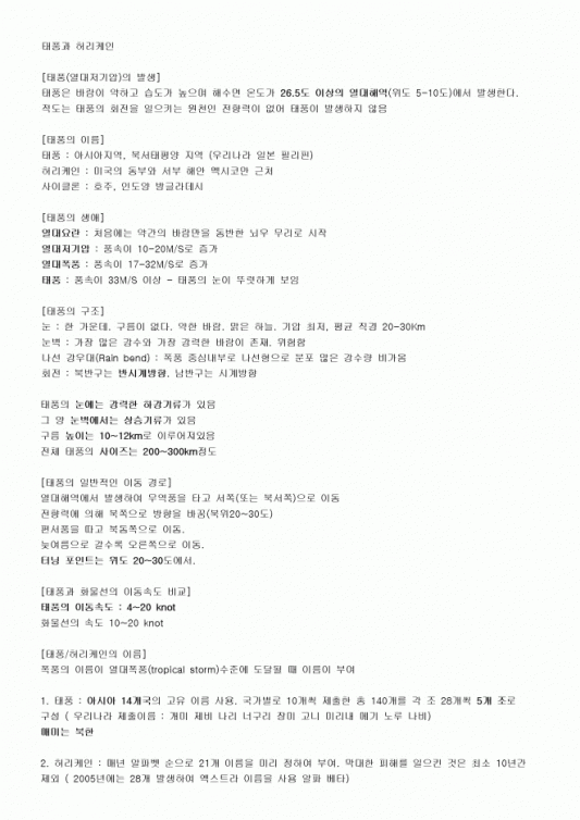 태풍과 허리케인