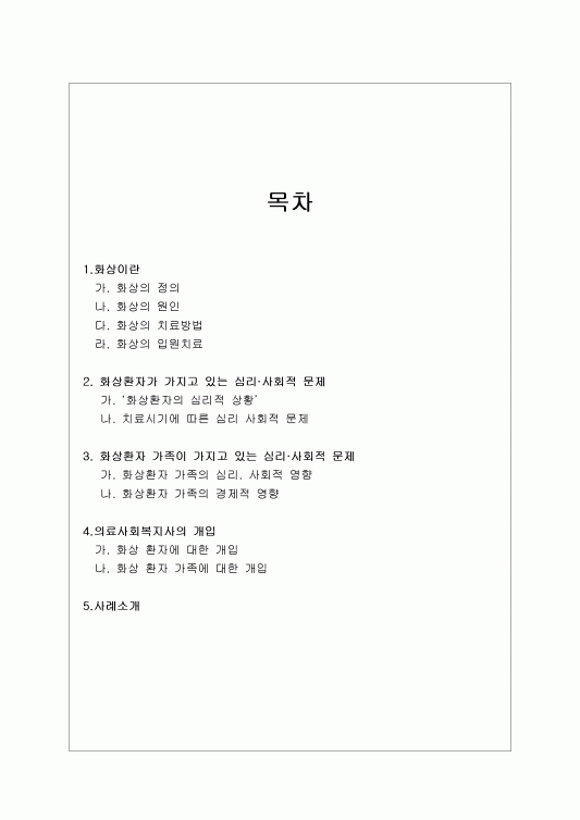 [의료사회복지] 화상 환자