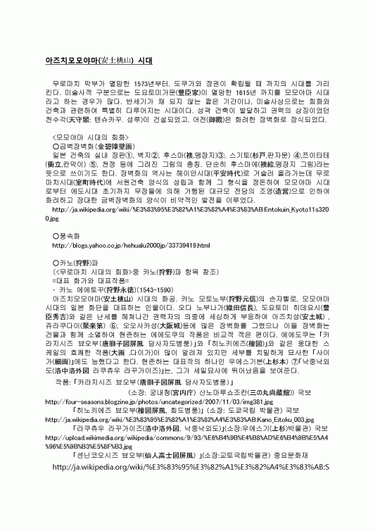 [동양미술사] 아즈치모모야마(安土桃山) 시대 - 모모야마 시대의 회화