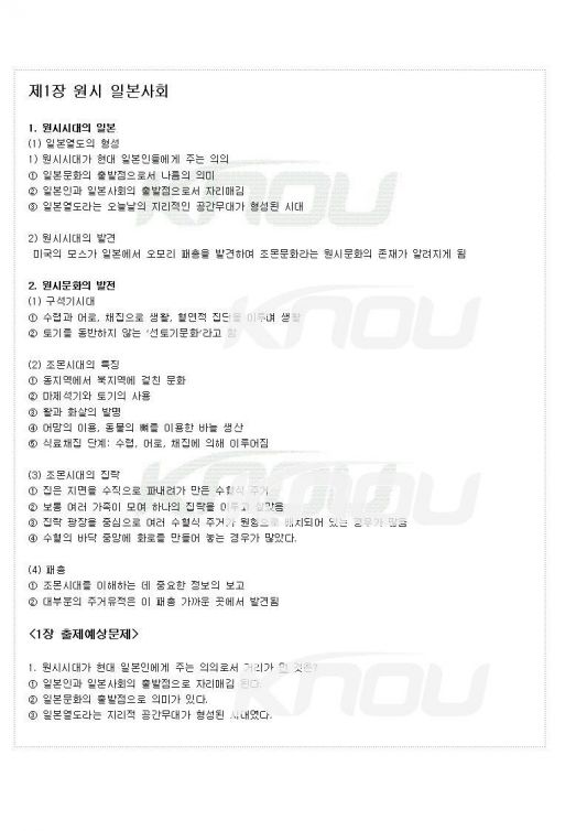 2012년 하계계절시험 일본고중세사 시험범위 핵심체크