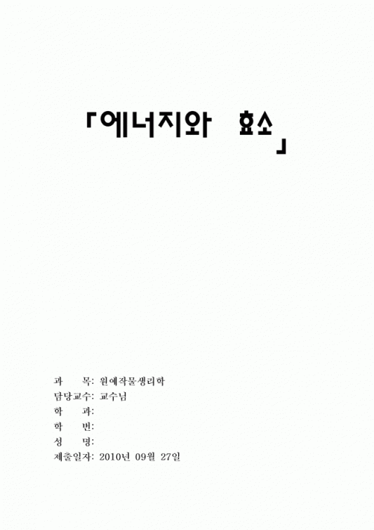 에너지와 효소