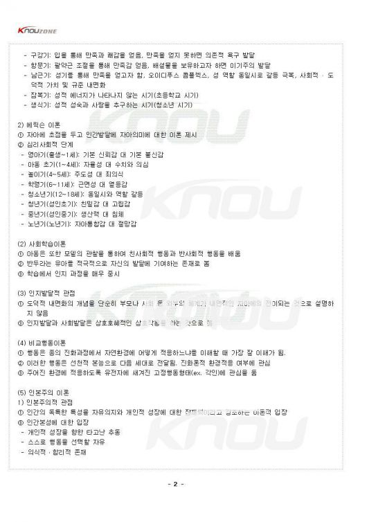유아사회교육 교재전범위 핵심요약노트