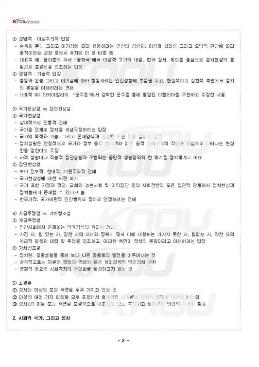 정치학개론 교재전범위 핵심요약노트