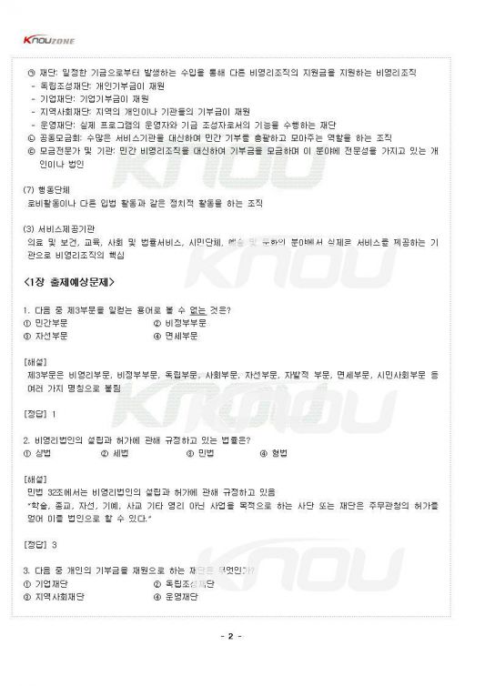 비영리조직경영론 교재전범위 핵심요약노트