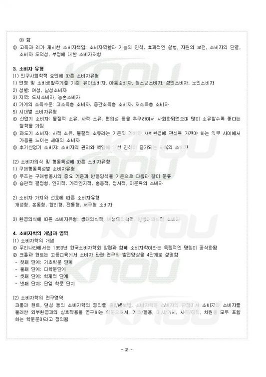 소비자와소비생활 교재전범위 핵심요약노트