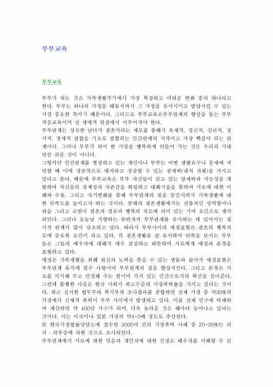 부부교육 레포트 자료