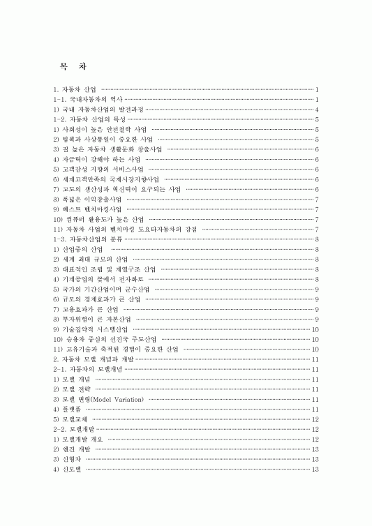 자동차산업의 역사와 특성