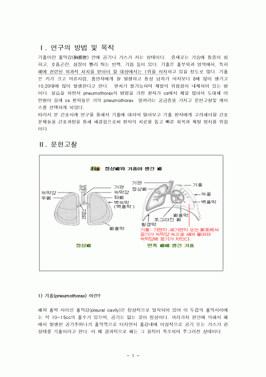 기흉 케이스 스터디 (pneumothorax case study)
