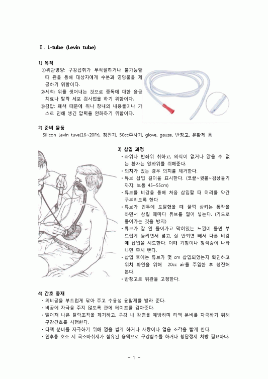 간호ward - 각종 tube와 간호중재
