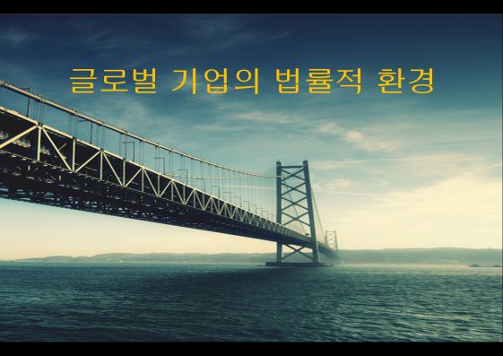 [사회과학] 글로벌 기업의 법률적 환경.PPT자료