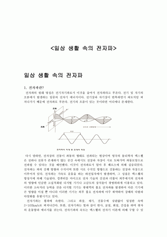 [전자기환경공학] 일상 생활 속의 전자파