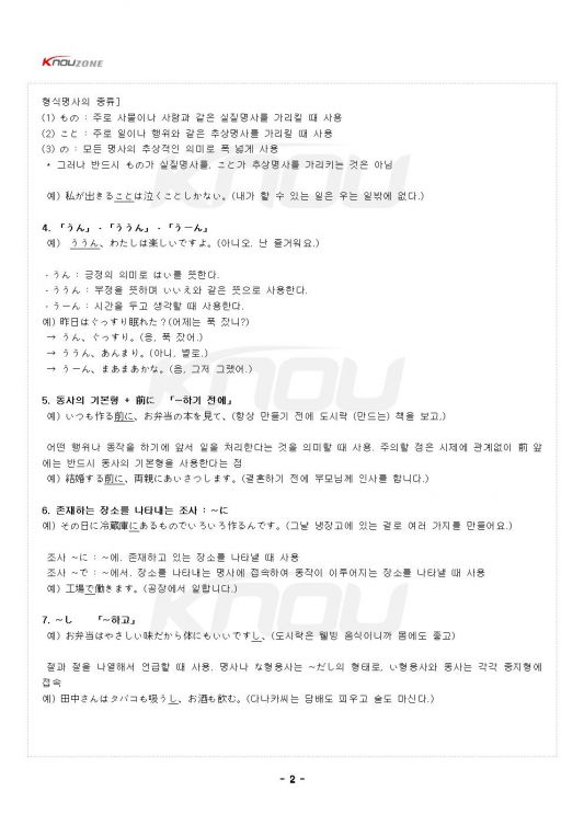 2013년 1학기 일본어기초1 출석대체시험 핵심체크