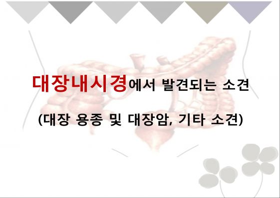 대장내시경에서 발견되는 소견 (대장 용종 및 대장암, 기타 소견).ppt