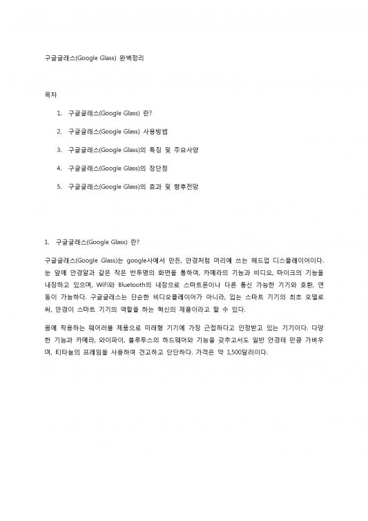 구글글래스, 구글글라스 (Google Glass) 완벽정리