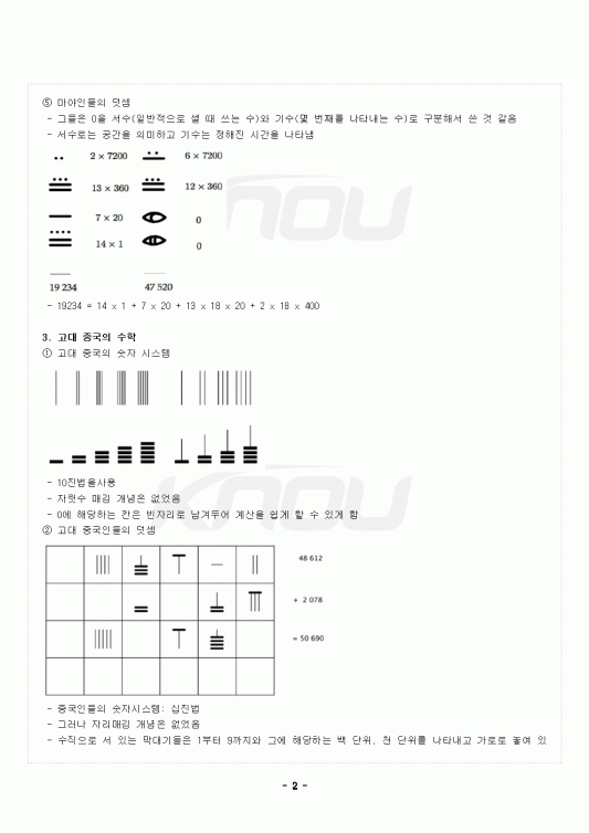2013년 하계계절시험 수학의이해 시험범위 핵심체크