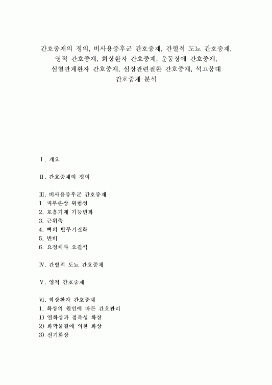 [간호중재][간호]간호중재의 정의, 비사용증후군 간호중재, 간헐적 도뇨 간호중재, 영적 간호중재, 화상환자 간호중재, 운동장애 간호중재, 심혈관계환자 간호중재, 심장관련질환 간호중재, 석고붕대 간호중재 분석