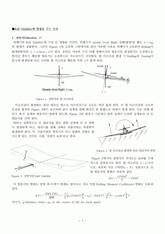 [비행동역학] Roll Stability에 영향을 주는 요인