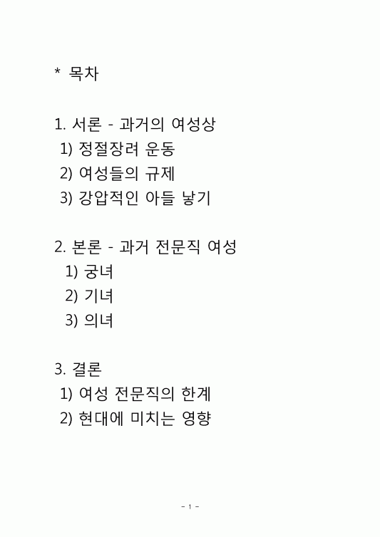 과거와 현재의 여성사