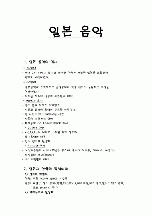 일본 음악 역사