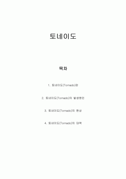 토네이도 레포트 자료