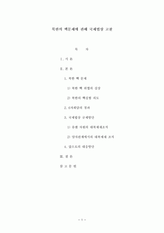 북한 핵(核/nucleus) 문제에 관한 국제법상 고찰