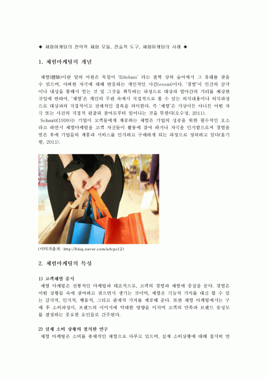 체험(體驗)마케팅의 전략적 체험 모듈, 전술적 도구, 체험마케팅의 사례