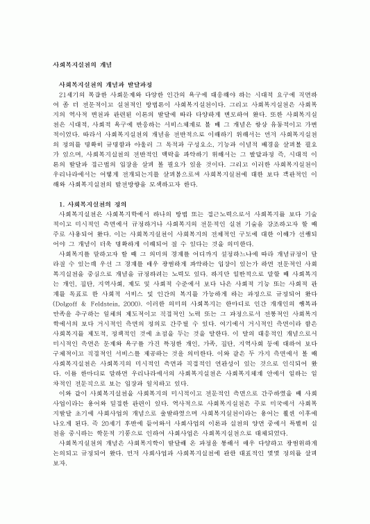 사회복지 실천의 개념