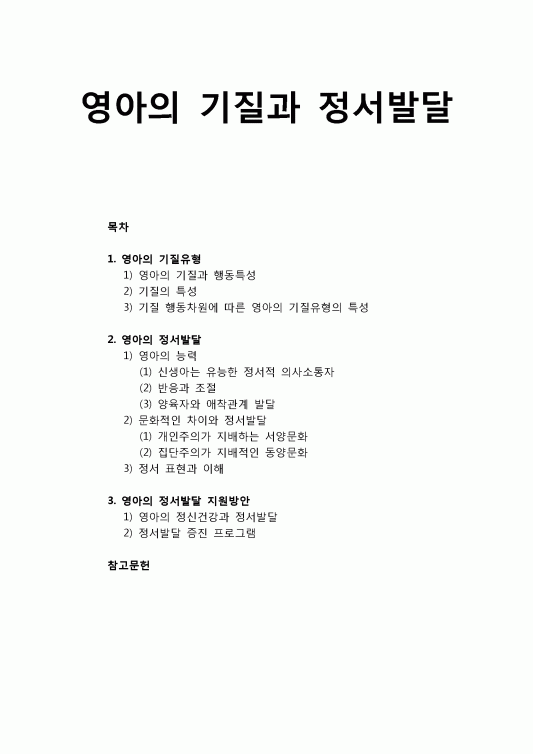 [영아발달 보육] 영아의 기질과 정서발달  - 영아의 기질유형, 영아의 정서발달, 영아의 정서발달 지원방안
