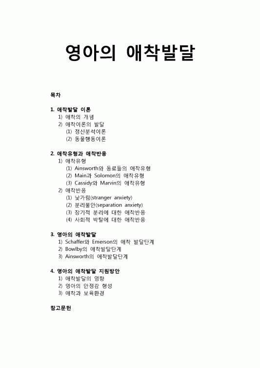 [영아발달 보육] 영아의 애착발달 - 애착발달 이론, 애착유형과 애착반응, 영아의 애착발달, 영아의 애착발달 지원방안