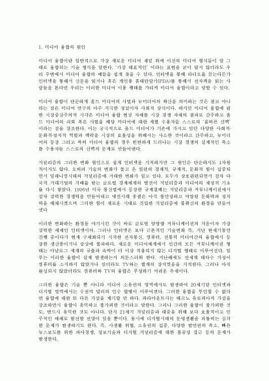 미디어 융합의 유형