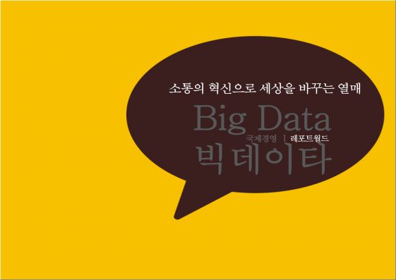 [국제경영] 빅데이타(빅데이터/Big Data) 소통의 혁신으로 세상을 바꾸는 열매.ppt
