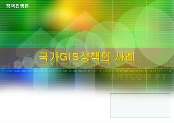 [평가 우수] 국가GIS정책의 사례 (국가 정책 분석) 국가GIS정책의 사례, 지리정보시스템 사례, 지리정보시스템 문제점, 지리정보시스템  현황, 지리정보시스템  특징, 지리정보시스템 정책과 전망.pptx