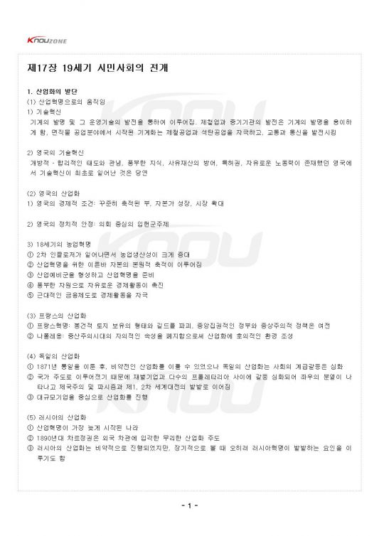 2015년 1학기 세계의역사 출석대체시험 핵심체크