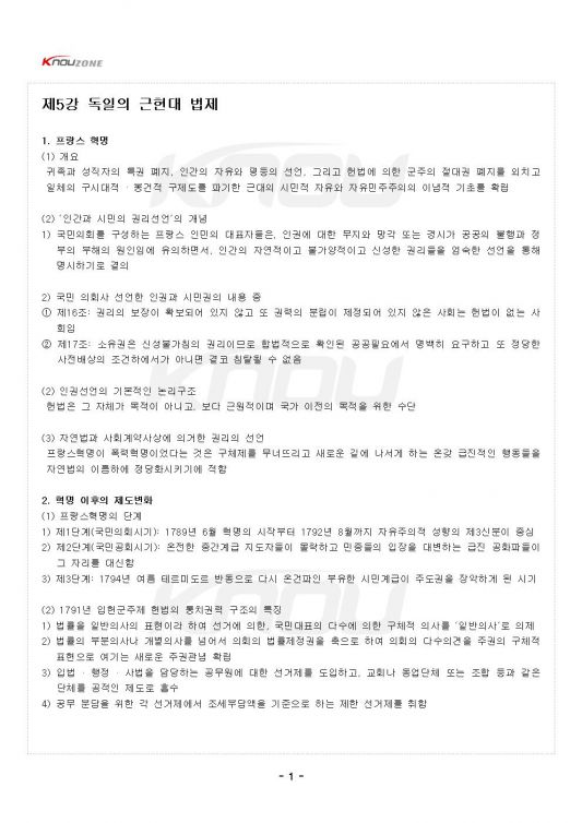 2015년 1학기 비교법 출석대체시험 핵심체크