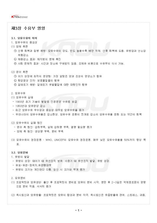 2015년 1학기 생활주기영양학 출석대체시험 핵심체크