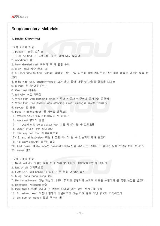2015년 1학기 테스트영어연습 출석대체시험 핵심체크