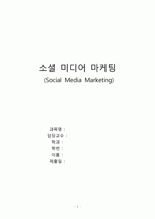 [소셜 미디어 마케팅 (Social Media Marketing)] 소셜 미디어 마케팅 특징, 소셜 미디어 마케팅 현황, 소셜 미디어 마케팅 사례, 소셜 미디어 마케팅 문제점과 해결방안