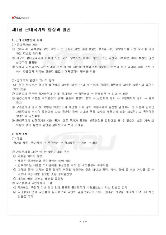 2015년 2학기 발전행정론 교재 전 범위 핵심요약노트
