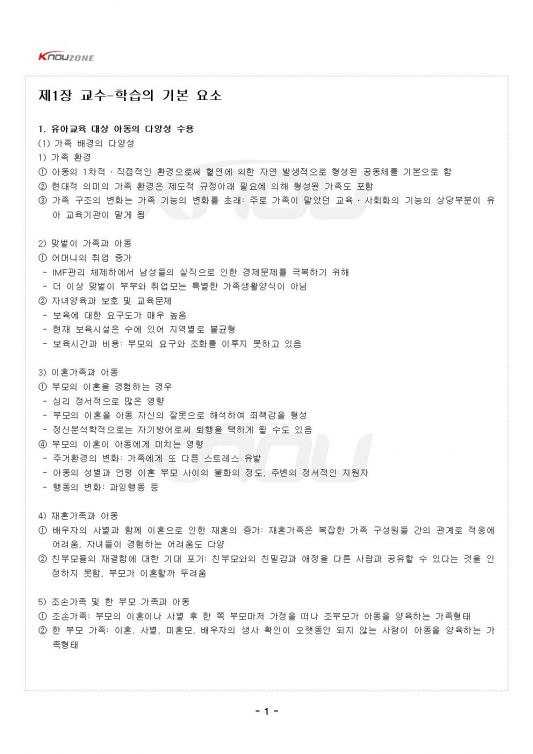2015년 2학기 교과교육론 교재 전 범위 핵심요약노트