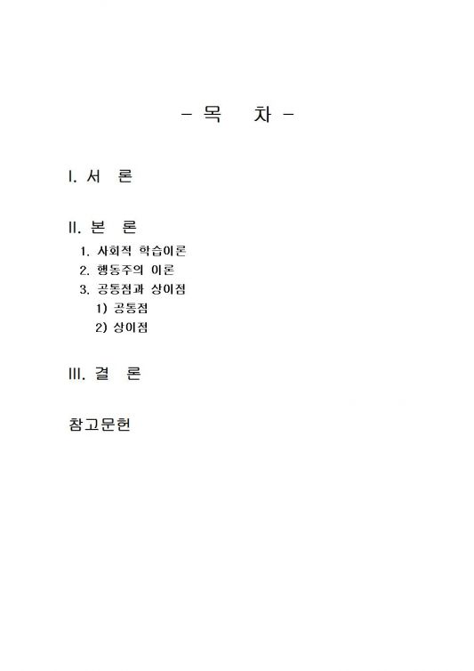 2016년 2학기 인간행동과사회환경 중간시험과제물 C형(사회적 학습이론과 행동주의 비교)