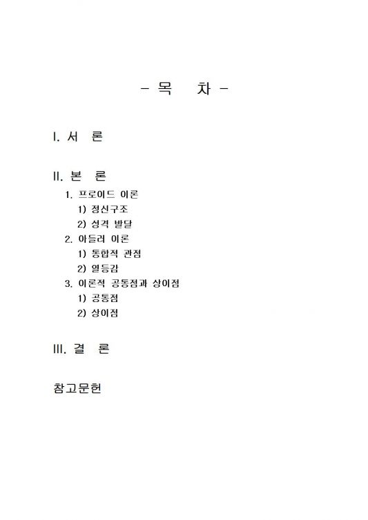 2016년 2학기 인간행동과사회환경 중간시험과제물 B형(아들러 이론과 프로이드 이론 비교)
