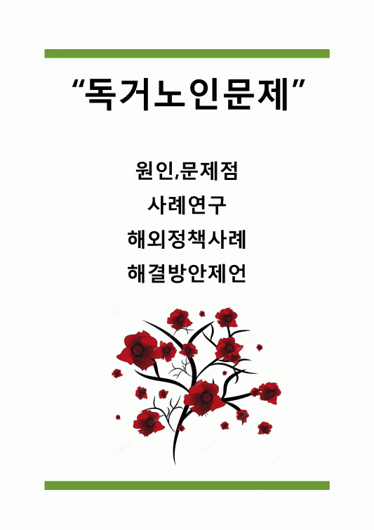 독거노인 문제와 사례연구및 독거노인 문제 해결방안과 독거노인 해외사례및 방안제언