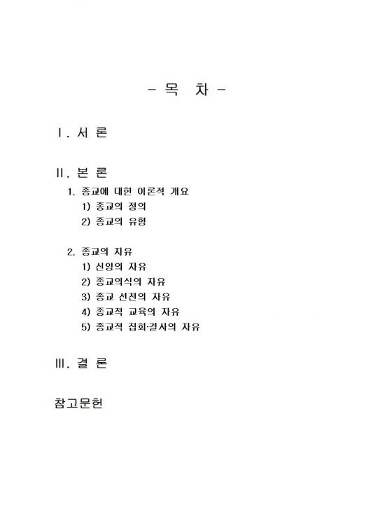 2017년 2학기 인권법 중간시험과제물 B형(종교의 자유)
