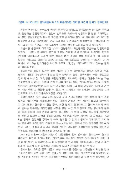 2017년 2학기 생활법률 중간시험과제물 공통(유형별 관계없이 7개의 공통문제)